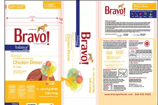 Ny olan'ny Bravo Pet Foods dia tsaroana noho ny loza ateraky ny Salmonella 13994_1