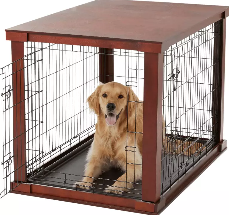 Sab saum toj 10 Qhov Zoo Tshaj Aub Crates: Cov Khoom Zoo Zoo Ntoo Ntoo Decorative Dog Crate