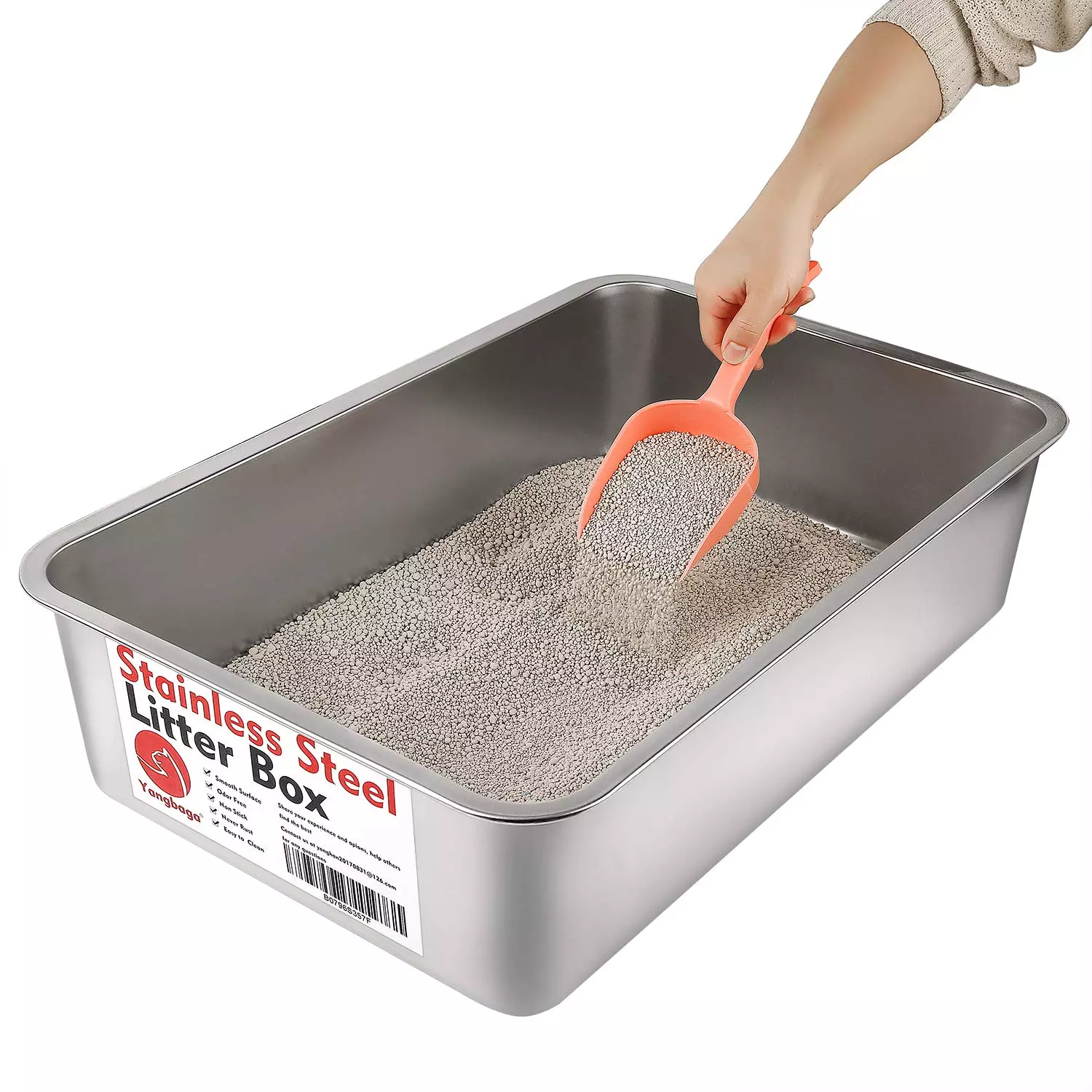 10 สุดยอดกล่องครอกแมว: Yangbaga Stainless Steel Litter Box