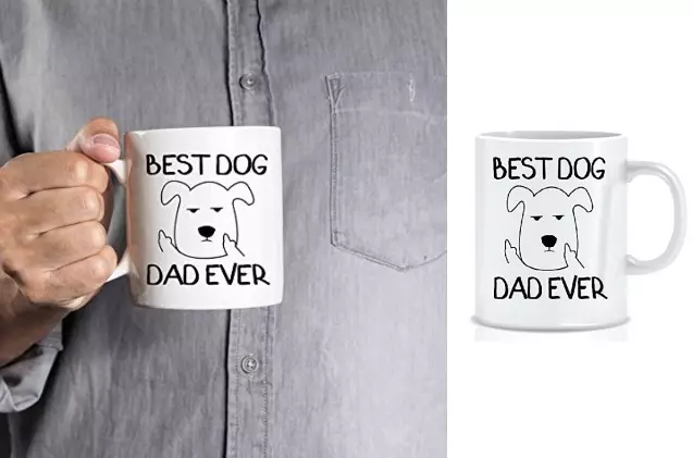 No naughty best dog dad mug yuav ua rau txhua leej txiv luag