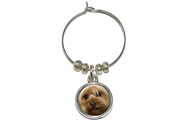 Dorky Yorkie Gifts: Yorkie Wine Charm