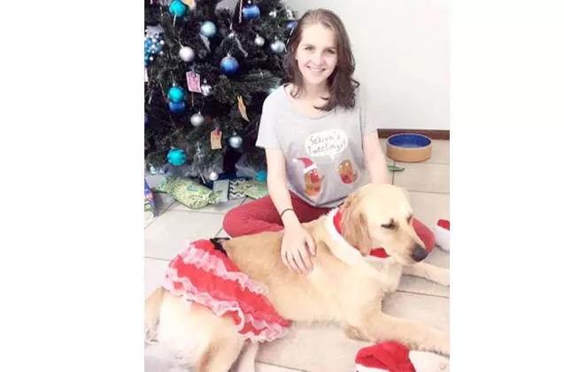 dogwearingsantacostume