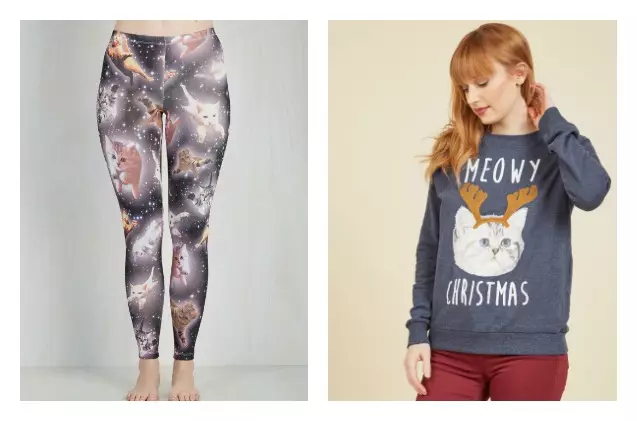 Meowy Catmas Kaddoe fir Kazen a Feline Fans: Modcloth